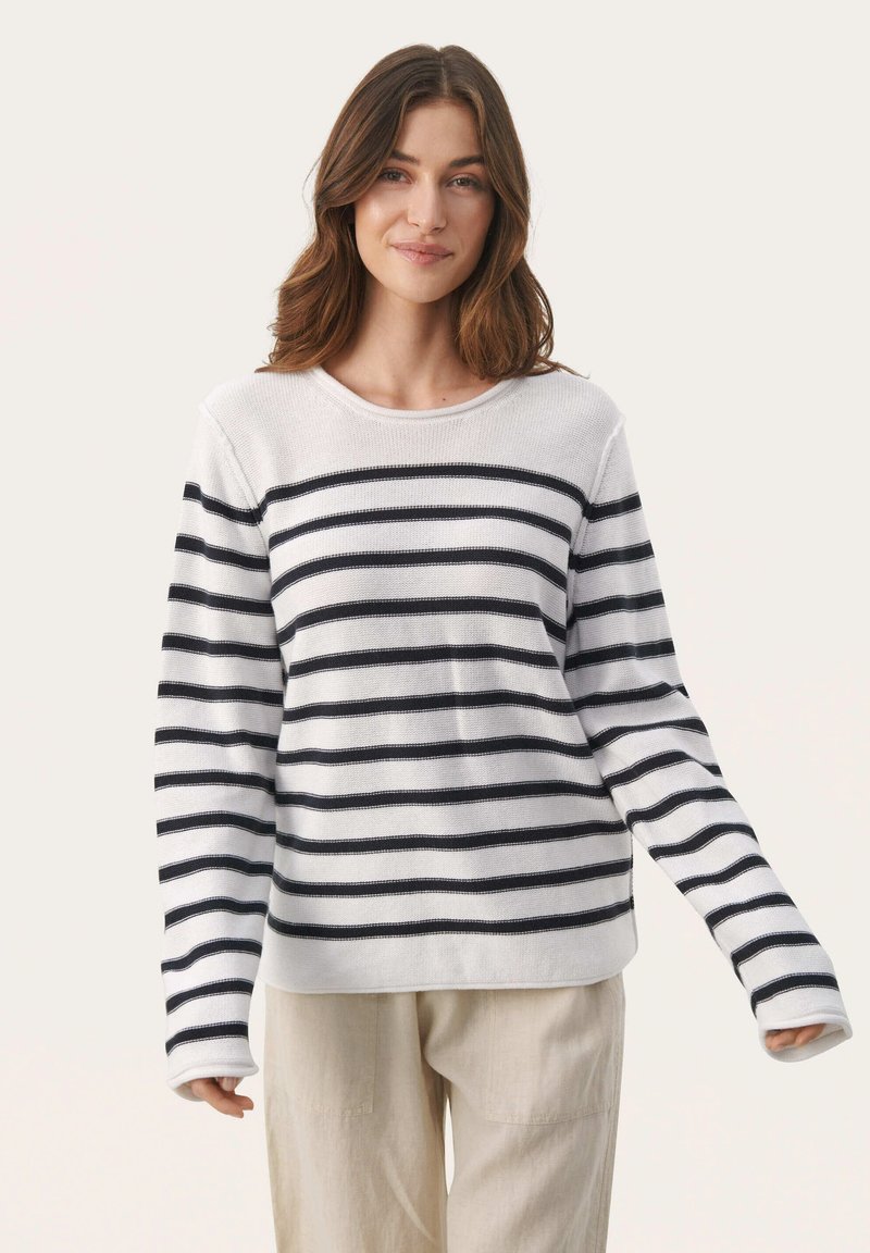 Part Two EIVOR - Pullover - dark navy stripe/écru - ZALANDO.FR
