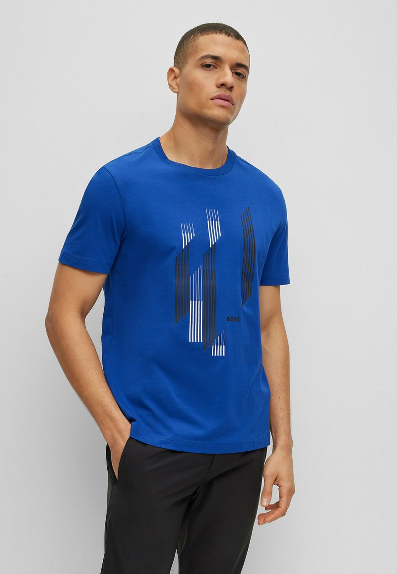 BOSS Print T-shirt - blue eighteen/blue - Zalando.co.uk