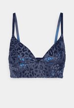 We Are We Wear LEOPARD LONGLINE BRALETTE - Bustino - blue/black/blu ...