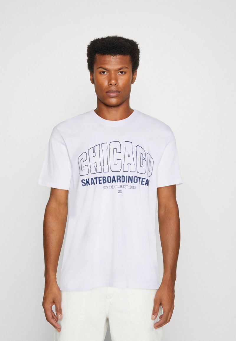Only And Sons Onstim Varsity Tee T Shirt Print Bright White Wit