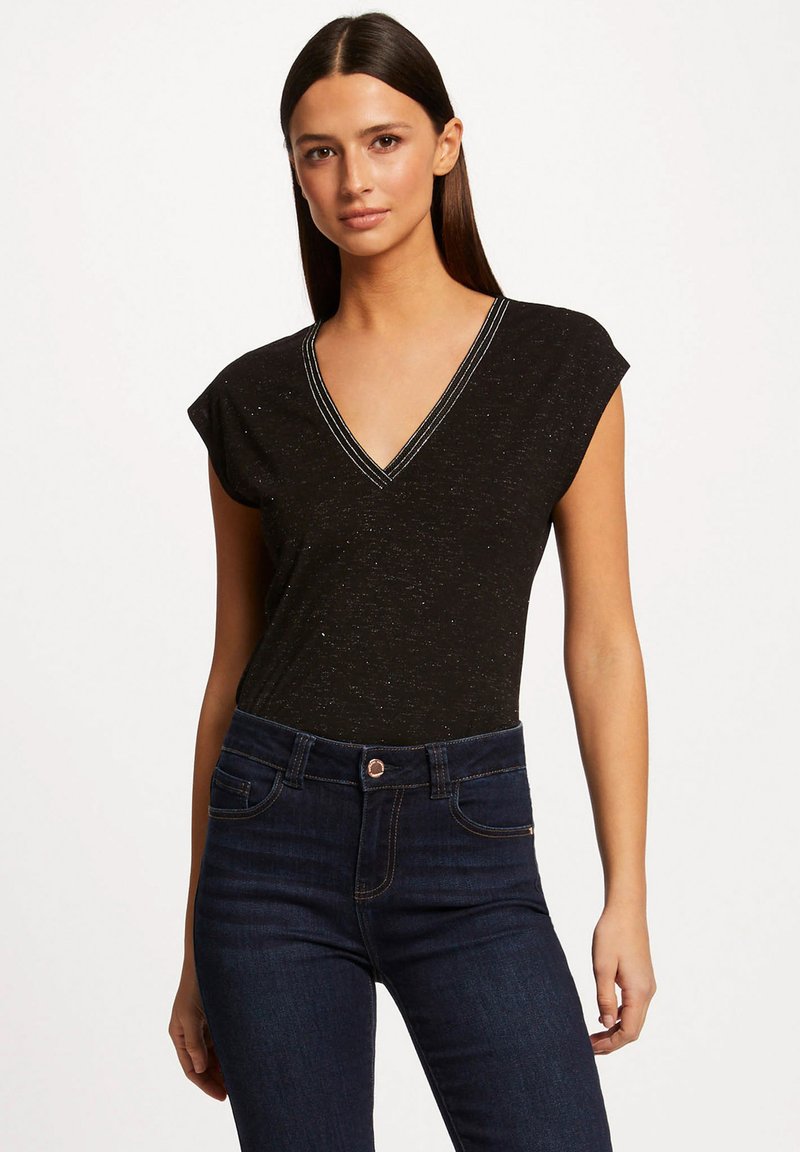Morgan Short Sleeved T Shirt Basique Black Noir Zalando Be
