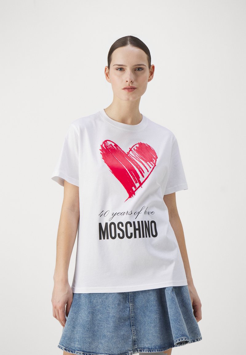 MOSCHINO Print T-shirt - fantasy white/white - Zalando.de