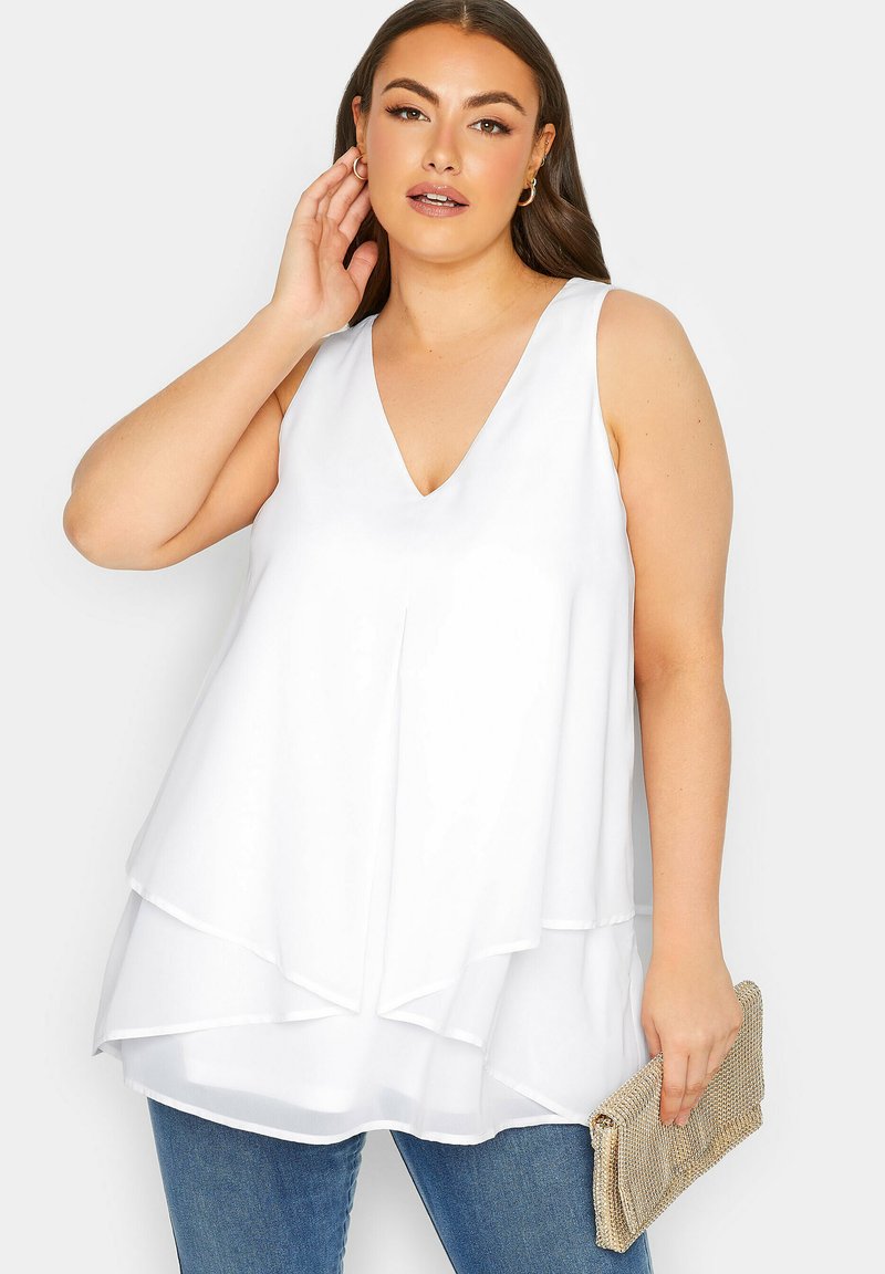 Yours Clothing LAYERED - Top - white/wit - Zalando.be