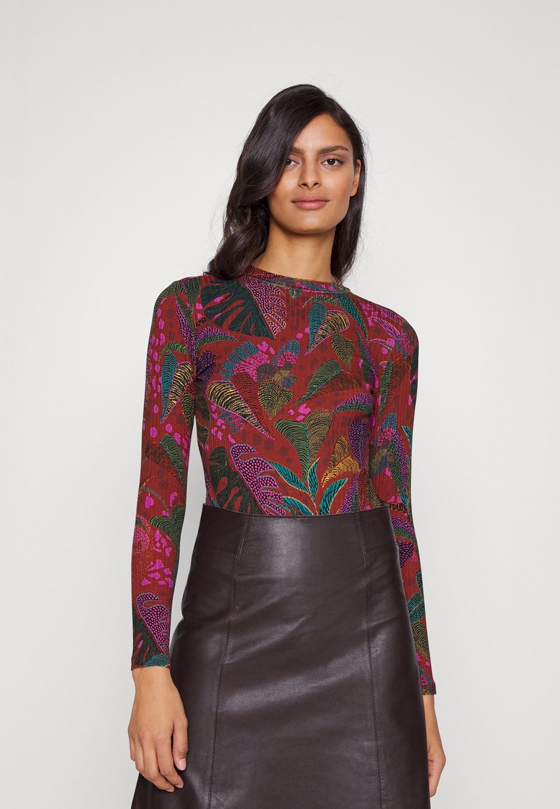 Farm Rio Long sleeved top - dotted forest red/multi-coloured - Zalando ...