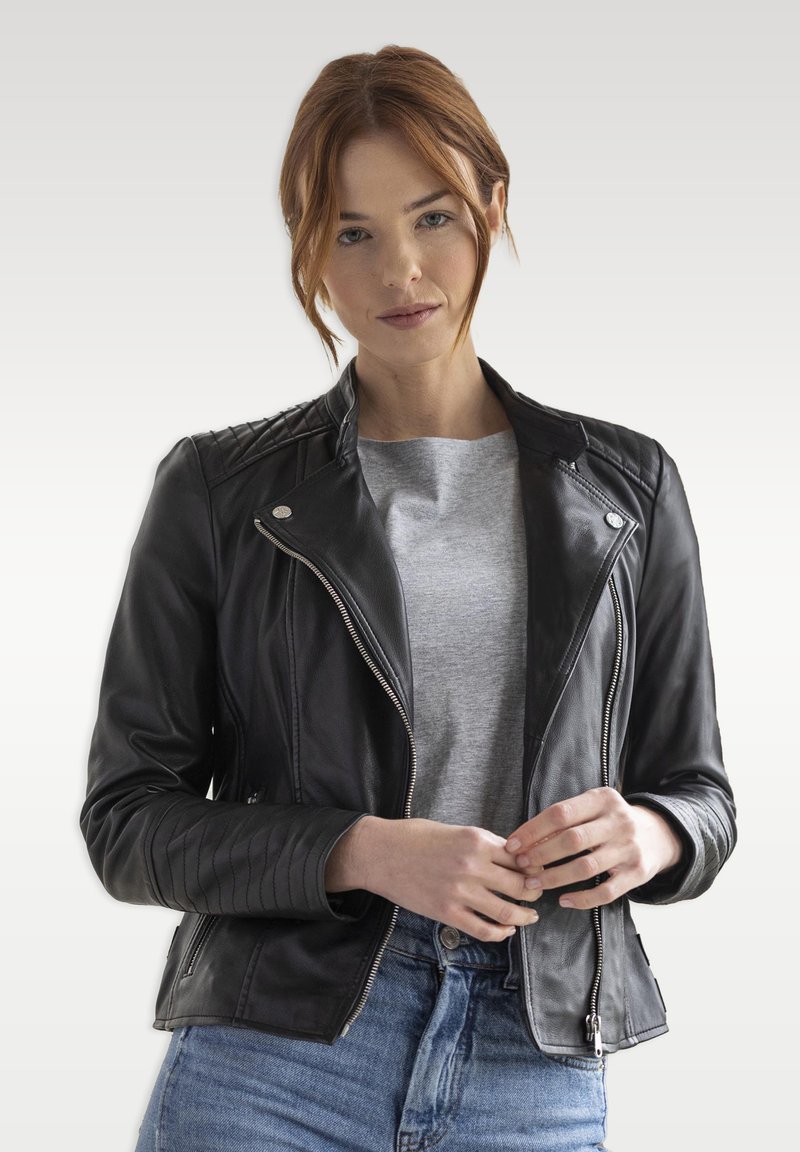 Lakeland Leather TONI - Leather jacket - black - Zalando.co.uk
