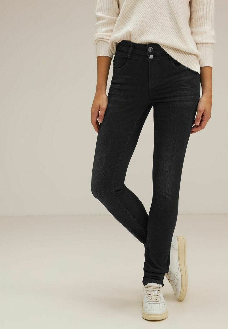 Street One Jeans Slim Fit - schwarz/grey denim - Zalando