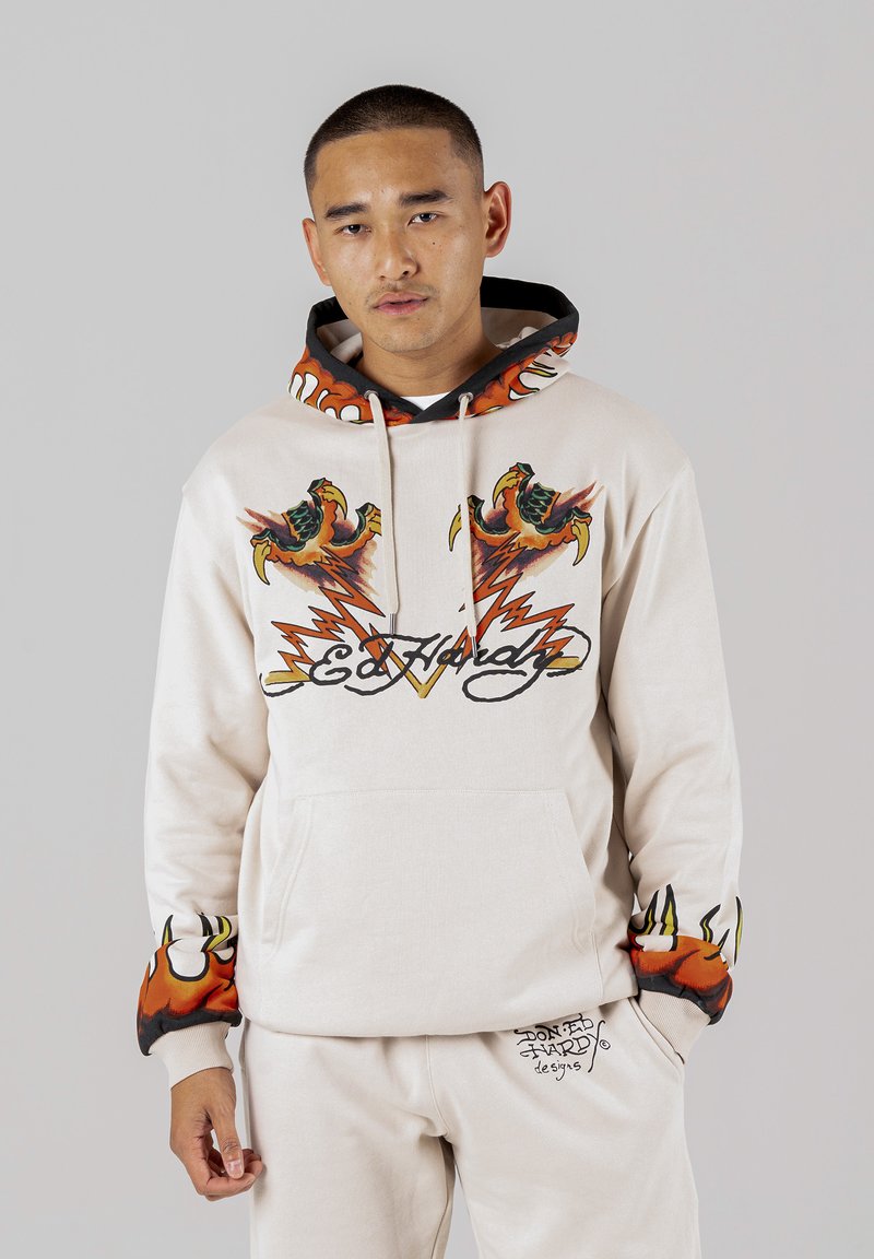 Ed Hardy LIGHTNING FIRE - Hoodie - ecru/beige - Zalando.ie