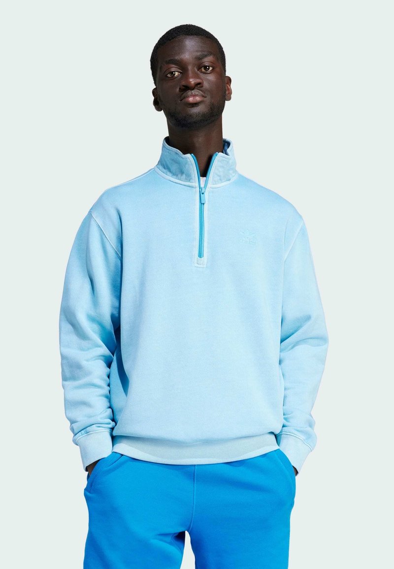adidas Originals TREFOIL ESSENTIALS+ DYE HALF ZIP CREW - Sweater - semi ...