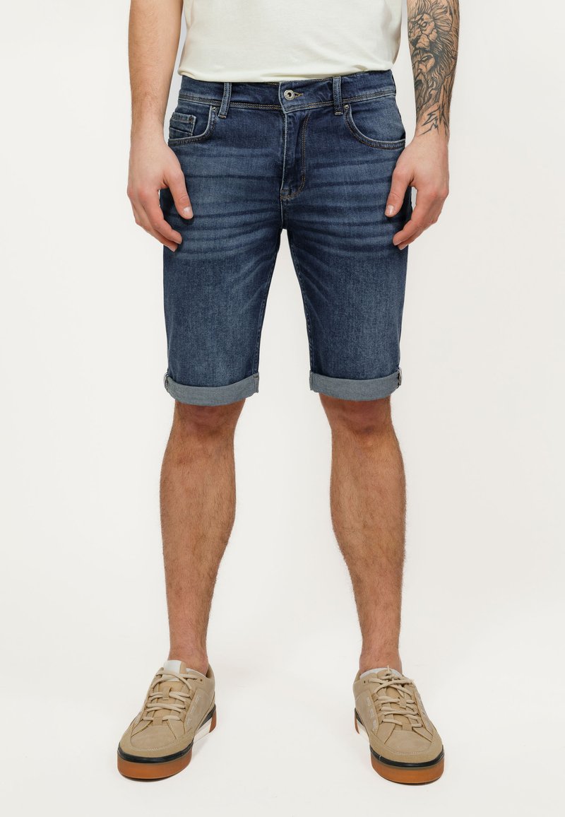 AMDS JEANS Denim shorts - dark blue denim/dark-blue denim - Zalando