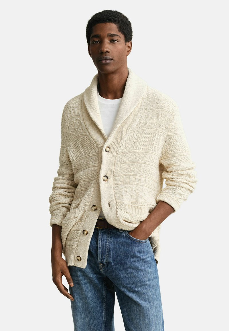 GANT Cardigan - creamed white/white - Zalando