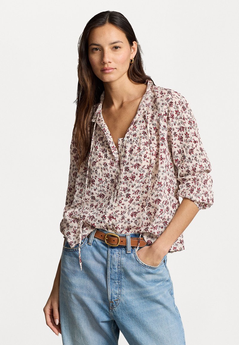 Polo Ralph Lauren FLORAL COTTON GAUZE BLOUSE - Bluse - rose garden ...