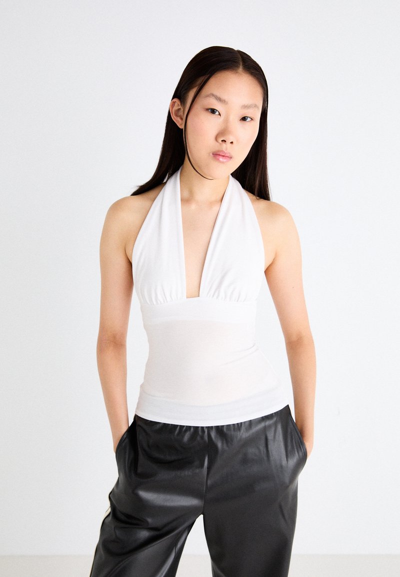 Weekday DEEP HALTERNECK - Top - white - Zalando.co.uk