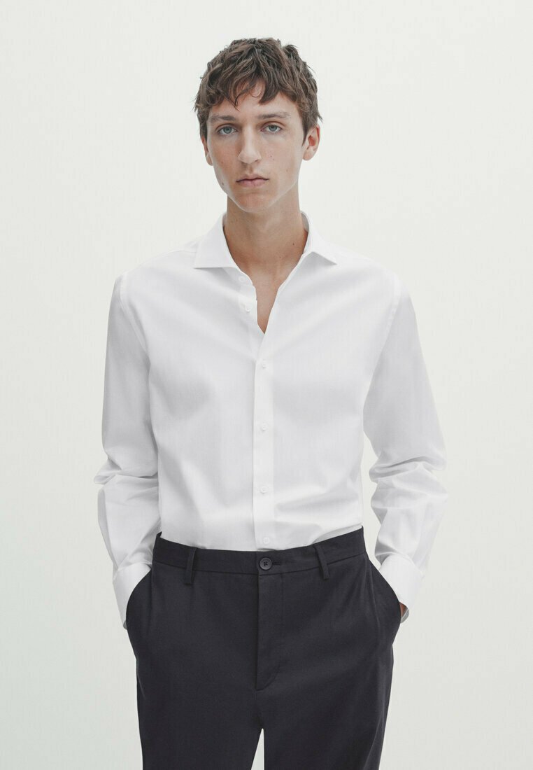 Massimo Dutti EASY IRON SLIM-FIT POPLIN - Formal shirt - white ...