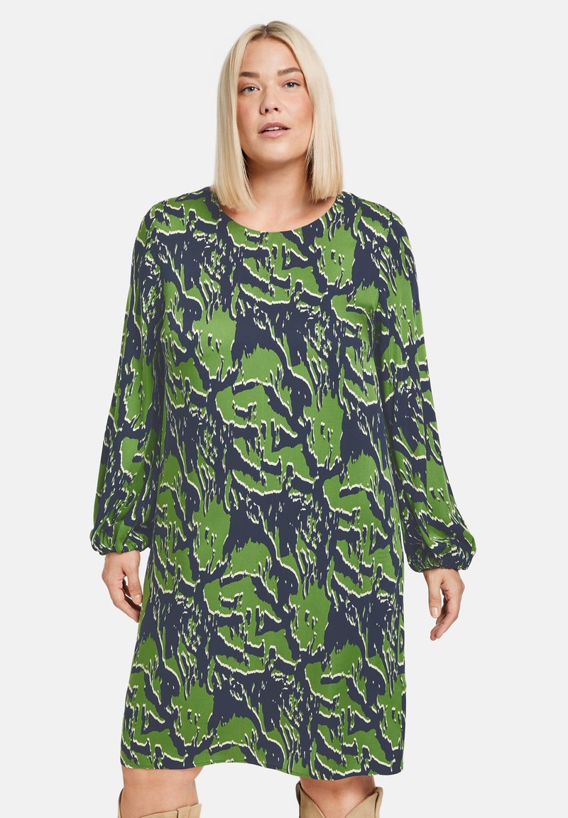 Samoon KNIEUMSPIELENDES MIT BALLONÄRMELN - Freizeitkleid - dark lake ...