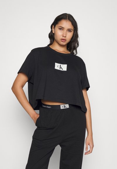 Calvin Klein Jeans ARCHIVAL MONOLOGO CROPPED TEE - T-Shirt print - bright white/weiß - Zalando.ch