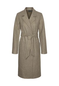Vero Moda VMFORTUNEAYA LONG COAT - Mantel - chocolate chip/donkerbruin ...