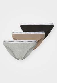 Calvin Klein Underwear BIKINI MODERN LOGO 3 PACK - Trusser - black, grey, brown/sort - Zalando.dk