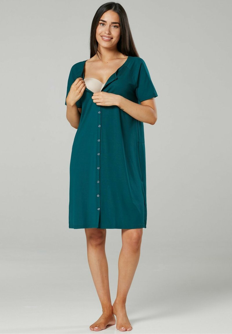 Happy Mama MATERNITY BREASTFEEDING 2-PACK - Nightie - dark green blue ...