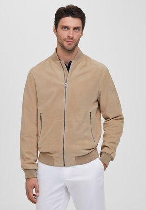 AllSaints DAINS - Lederjacke - beige - Zalando.de