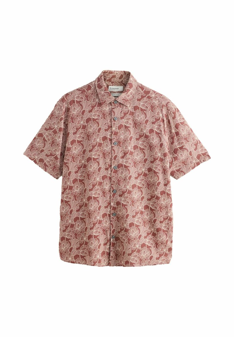 Next SMART SHORT SLEEVE - Hemd - rust brown floral/braun - Zalando.at