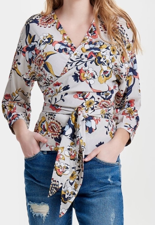 ONLY Blouse - light grey/lichtgrijs - (Pre-owned) - Zalando.nl