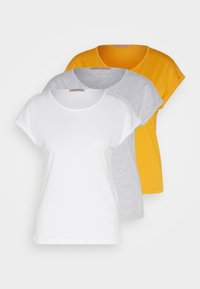 Anna Field 3 PACK - T-Shirt basic - white/mottled light grey/dark ...