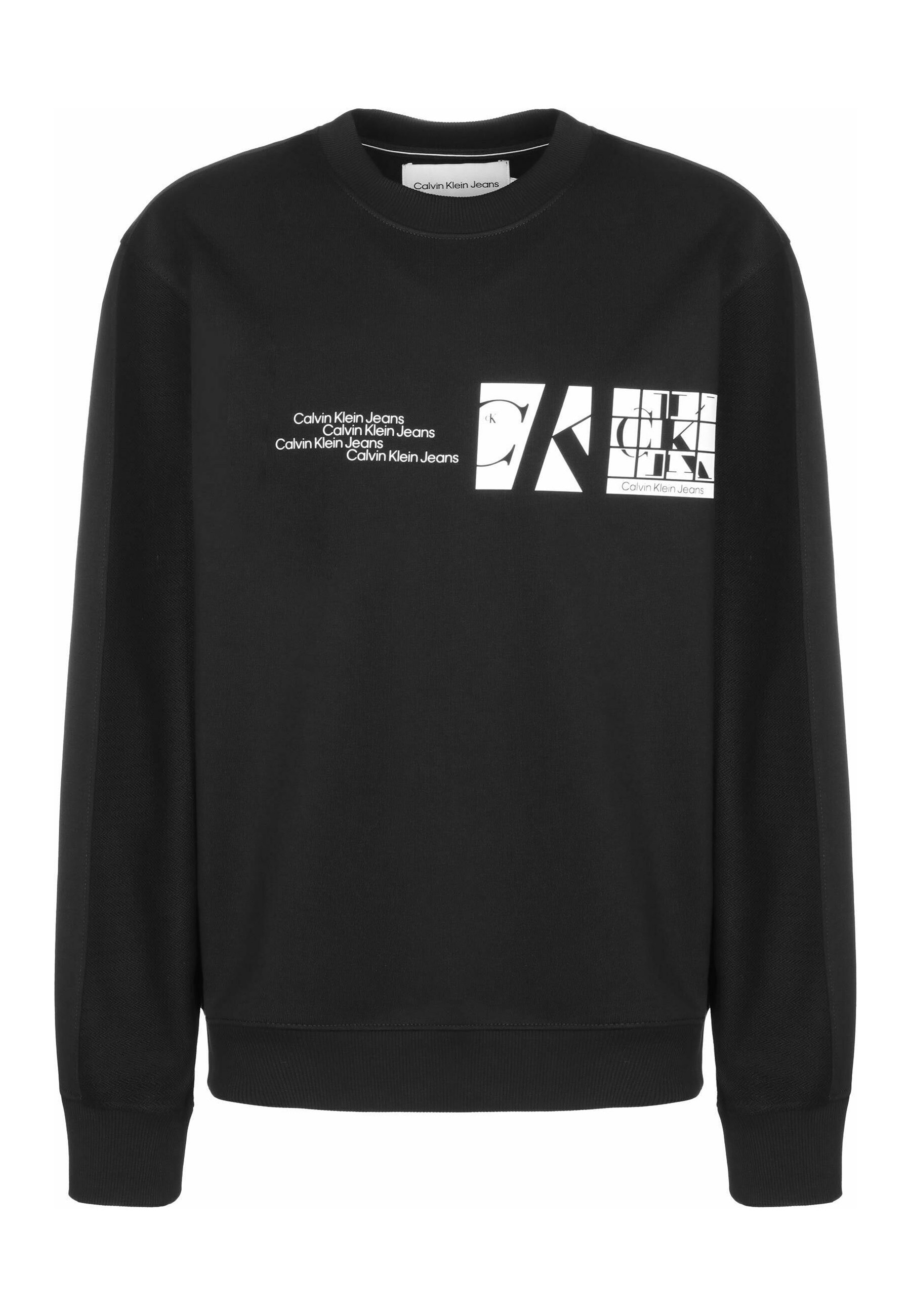 Calvin Klein Jeans URBAN MULTI GRAPHIC CREW Sweatshirt ck black black Zalando.ie
