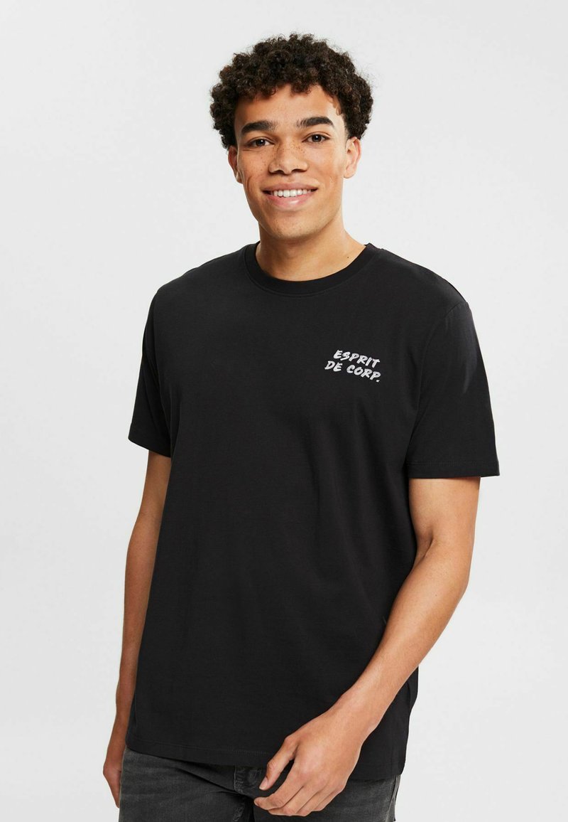 edc by Esprit LOGO STICKEREI - Basic T-shirt - black - Zalando.de
