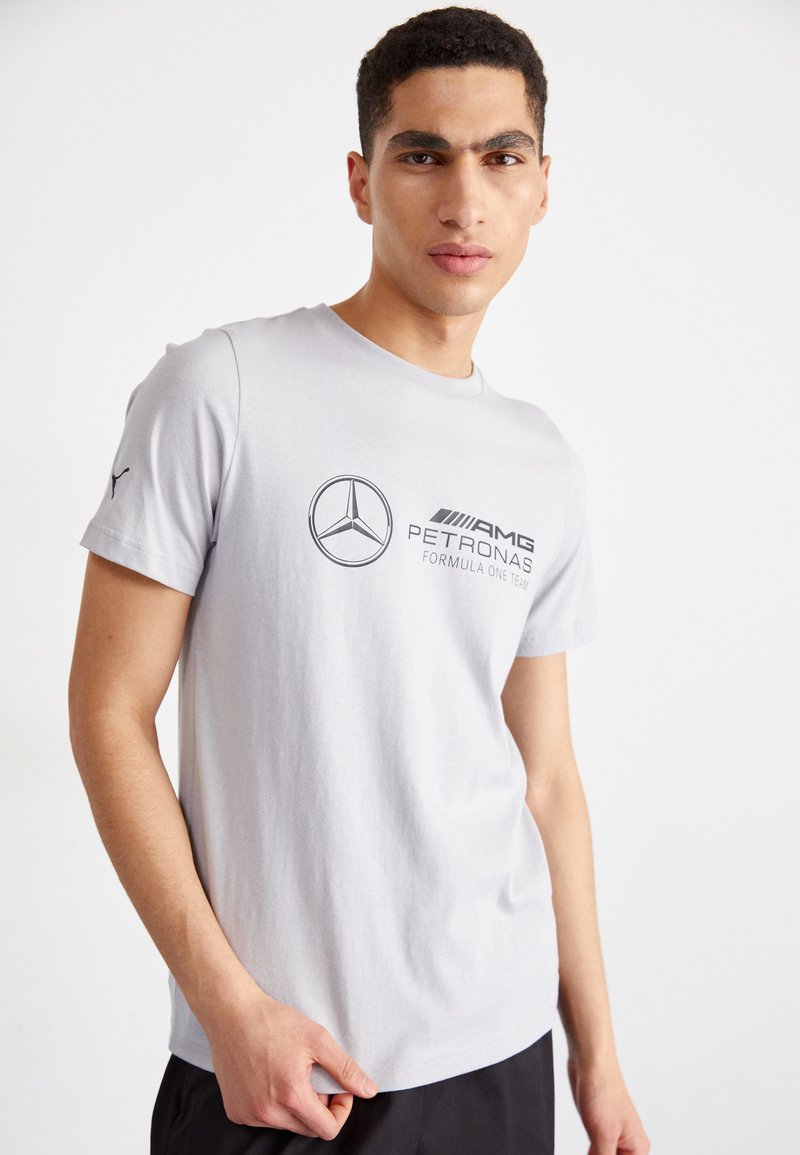 Puma LOGO TEE - T-shirts med print - team silver/grå - Zalando.no