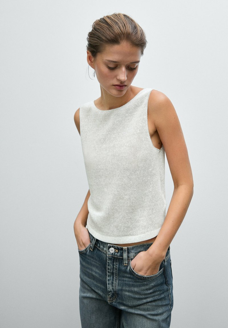 Massimo Dutti Top - silver coloured/silver-coloured - Zalando.co.uk