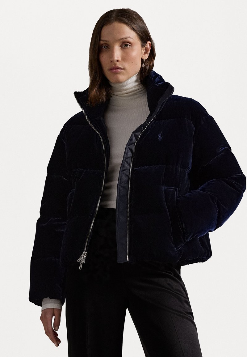 Polo Ralph Lauren VELVET QUILTED DOWN JACKET - Down jacket - navy/dark ...