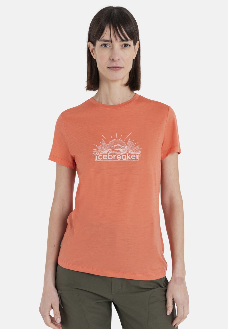 Icebreaker MER LITE GROWN NAT - T-shirt imprimé - tang/orange - ZALANDO.BE