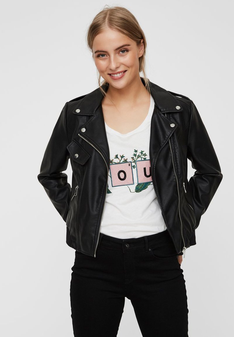 Vero Moda Faux leather jacket - black - Zalando.de