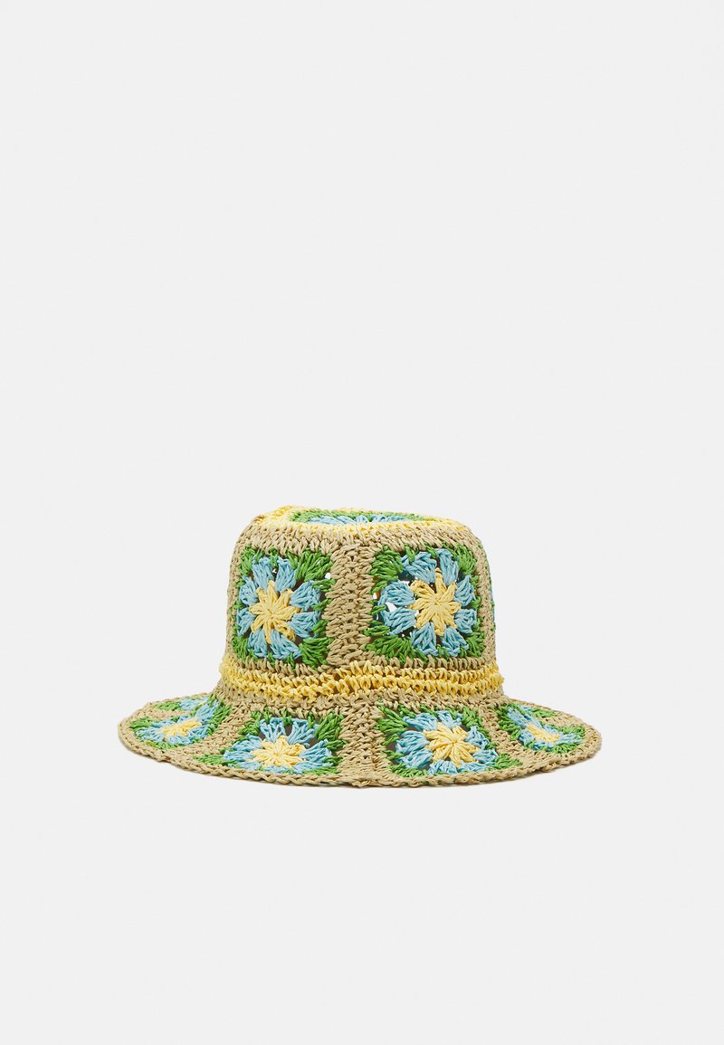 ONLY ONLQUINN FLOWER STRAW HAT - Hatte - blue/green/yellow/brun ...