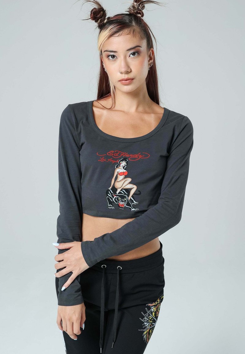 Ed Hardy PANTHER SIREN LONG SLEEVE - Longsleeve - black/zwart - Zalando.nl