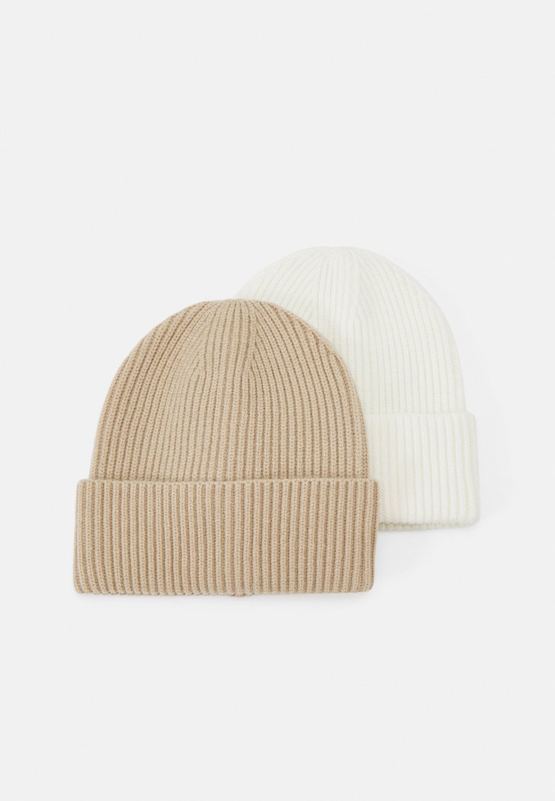 Pier One UNISEX 2 PACK - Bonnet - white/beige/blanc - ZALANDO.FR