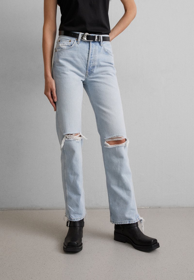 RE/DONE HIGH RISE LOOSE - Jeans Straight Leg - disco destroy/hellblau ...