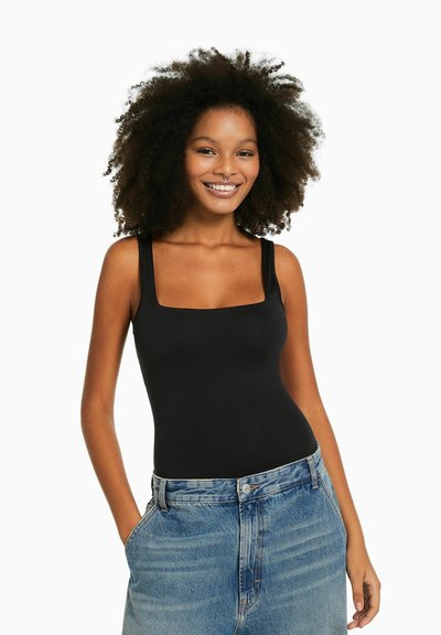 OXXO STRETCH SQUARE NECK SINGLET - Top - black/černá - Zalando.cz