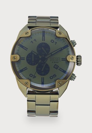 Diesel SPLIT WATCH - Chronograph - round stainless steel case, with a blue dial./braun - Zalando.de