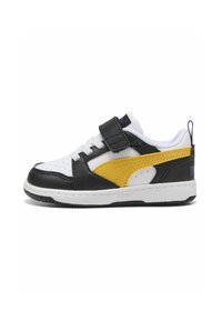 Puma REBOUND - Trainers - black yellow sizzle white/black - Zalando