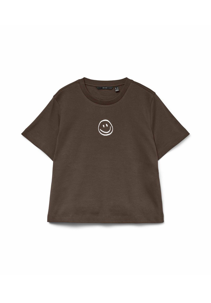 Vero Moda VMSARA - Print T-shirt - chocolate brown/brown - Zalando