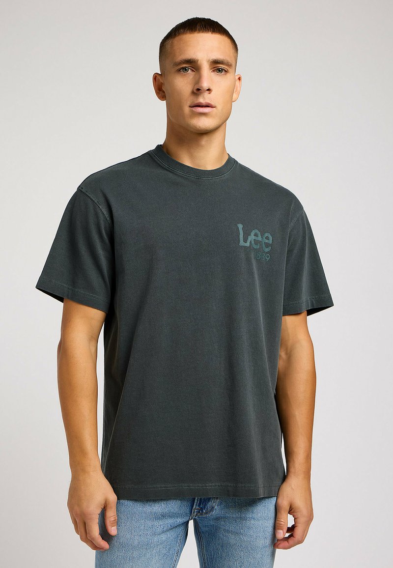 Lee LOGO TEE - T-Shirt print - washed black/schwarz - Zalando.de