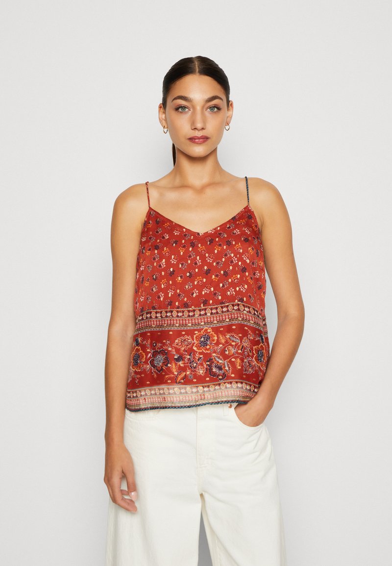Vero Moda VMLUCY STRING SINGLET BOHO - Top - barn red/dunkelrot ...