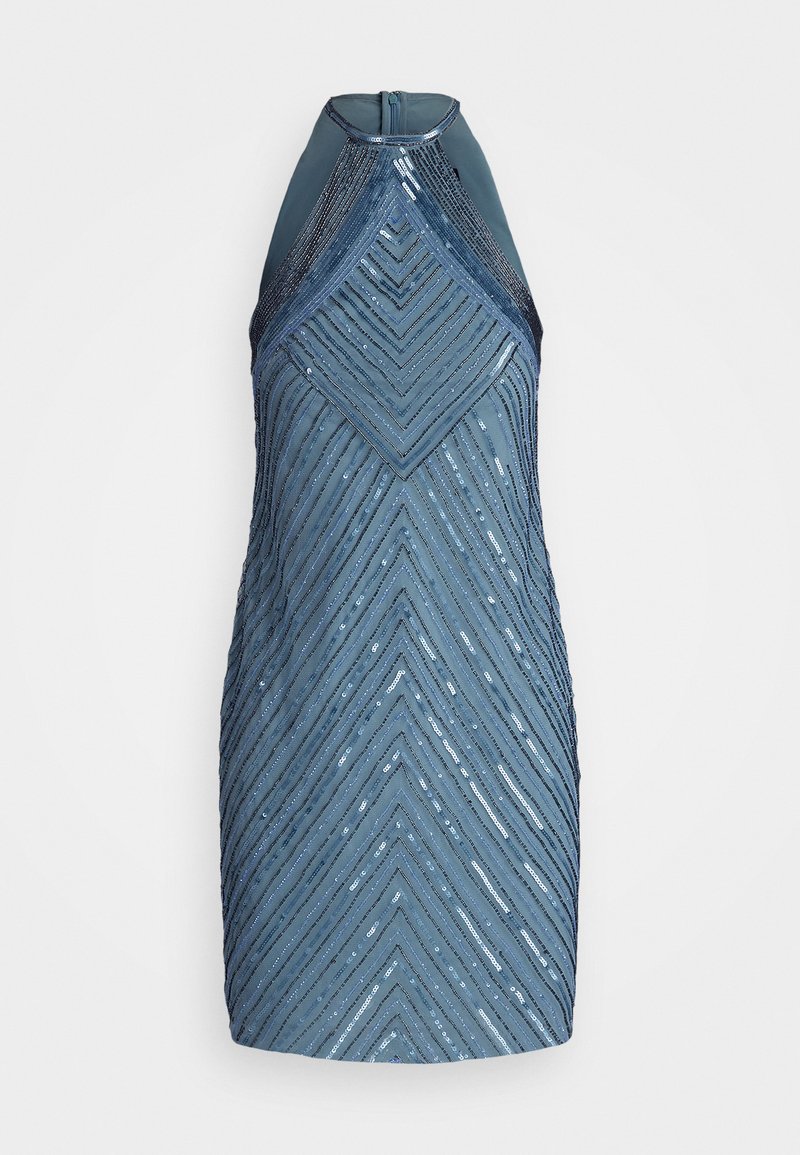 Lauren Ralph Lauren OCILIA BEADED MESH HALTER COCKTAIL DRESS ...