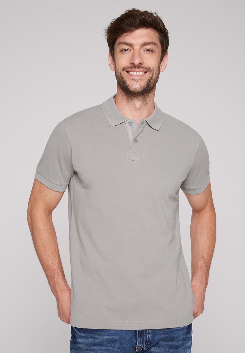 Camp David BASIC PIKEE MIT TRIKOTKRAGEN - Polo shirt - polo grey/grey ...