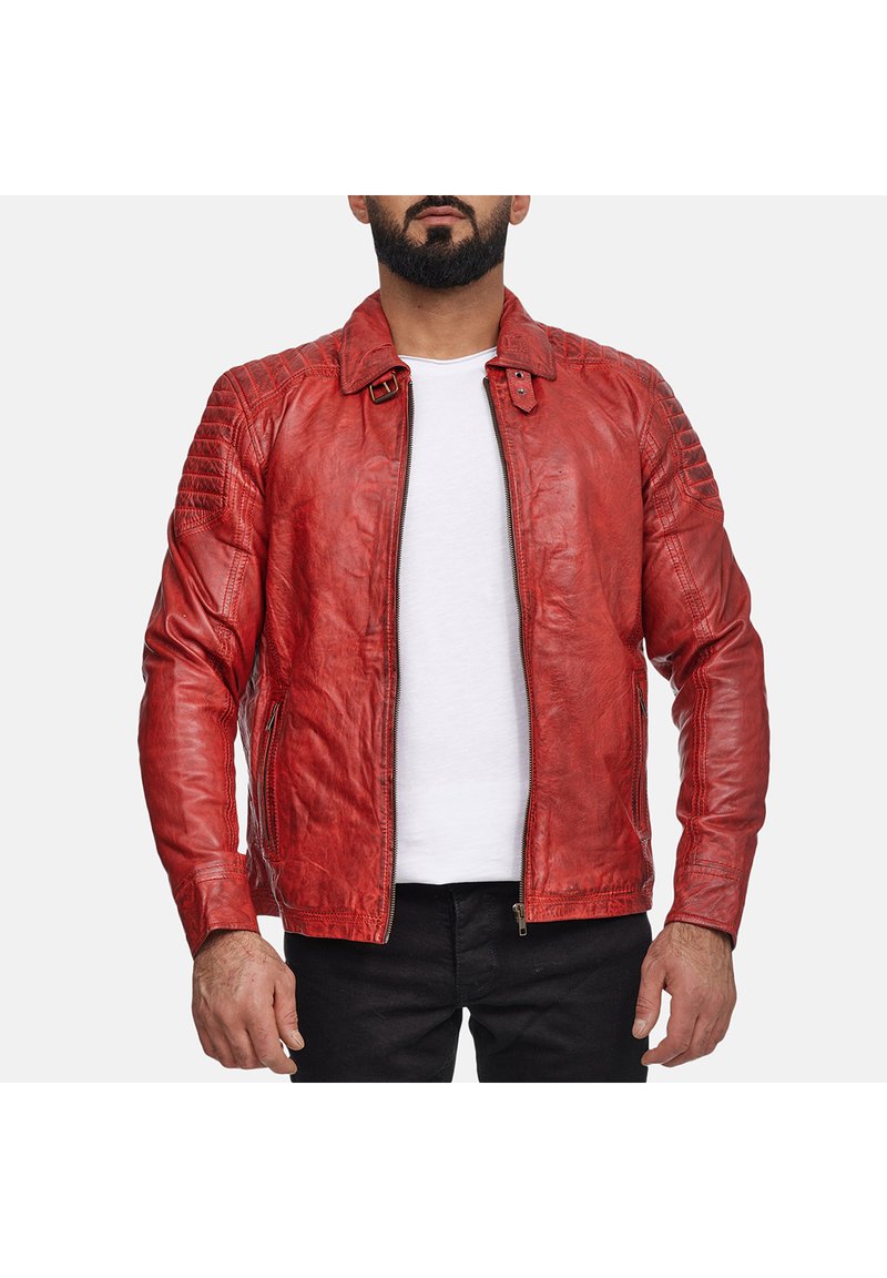 Elara ECHT - Leather jacket - rot/red - Zalando.de