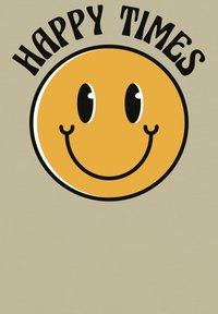 watapparel HAPPY TIMES SMILEY EMOJI - T-shirt print - sage/beige ...