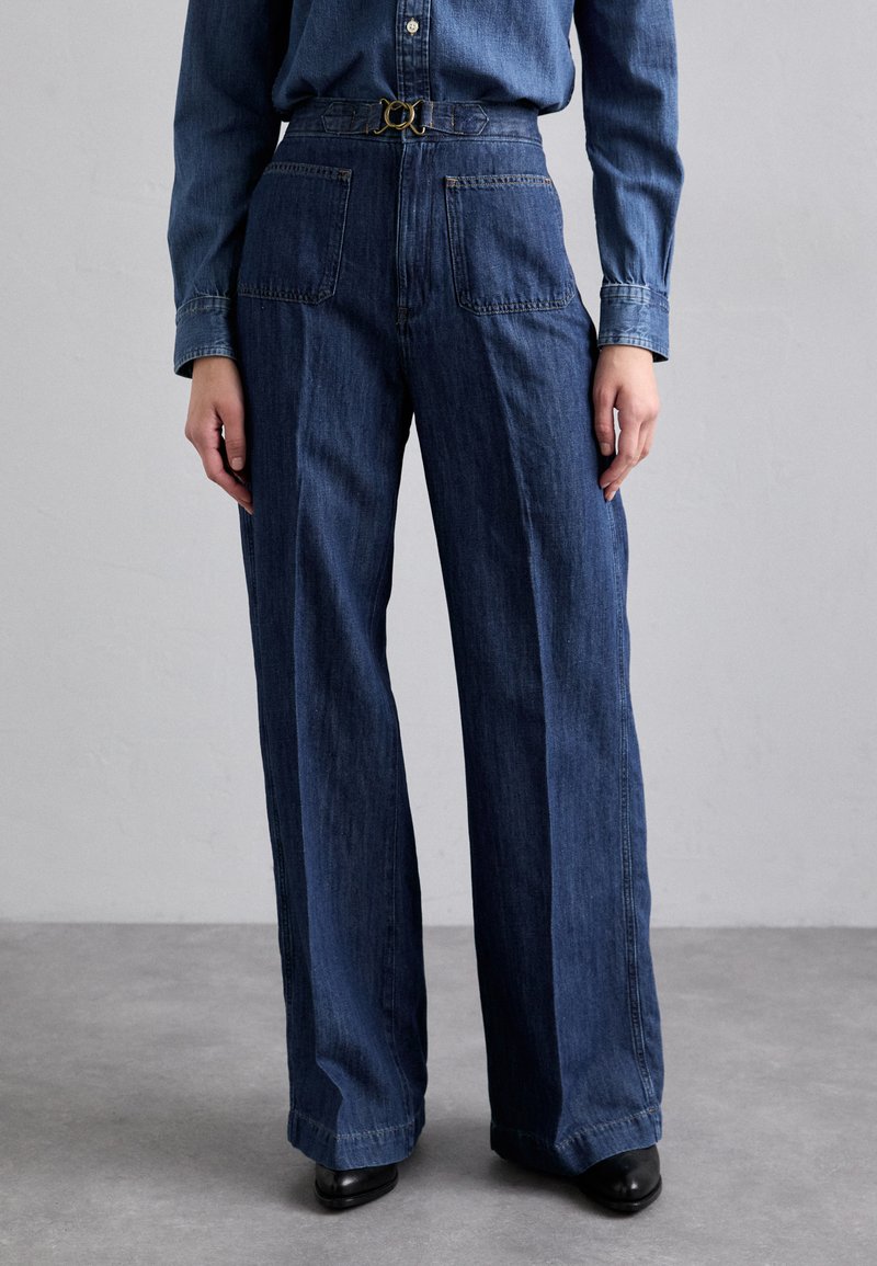 Polo Ralph Lauren LEATON FULL LENGTH - Flared jeans - belen wash ...