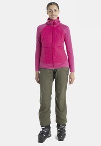 Icebreaker MERINO QUANTUM HYBRID ZIP HOODIE - Sweat zippé - DARK PINK ...