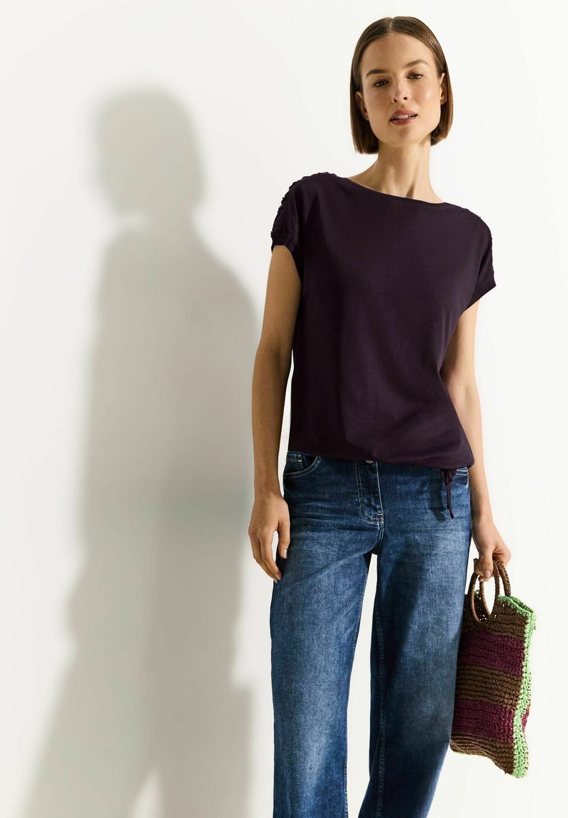 Cecil MIT KNOTENDETAIL - T-Shirt basic - rot/dunkelrot-meliert - Zalando.ch